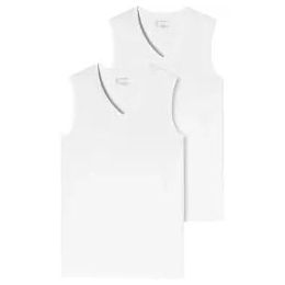 Achselhemd Schiesser "95/5", Herren, Gr. 5, N-Gr, wei&szlig; (100, wei&szlig;), Jersey, Obermaterial: 95% Baumwolle, 5% Elasthan, unifarben, normal, V-Ausschnitt, Unterhemden, mit V-Ausschnitt