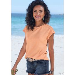 Vivance Damen Kurzarmshirt, peach, Gr&ouml;&szlig;e 32/34