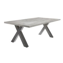 M&auml;usbacher Esstisch M&Auml;USBACHER "Mister", grau (tischplatte: beton, optik), B:200cm H:75cm T:100cm, Tische, Rechteckiger Esstisch Holz-Esstische, Gestell in X-Form