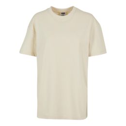 T-Shirt Urban Classics "Urban Classics Damen Ladies Oversized Boyfriend Tee", Damen, Gr. 4XL, sandwei&szlig;, 100% Baumwolle, unifarben, oversize, Rundhals, Shirts T-Shirt
