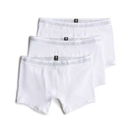G-Star Raw Trunk G-STAR "Boxer-Shorts 3 Pack", Herren, Gr. L, wei&szlig; (wei&szlig;, wei&szlig;, wei&szlig;), Obermaterial: 95% Baumwolle, 5% Elasthan, Unterhosen