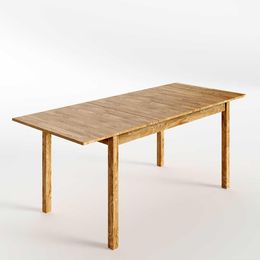 Pharao24.de Holz Ausziehtisch aus Eiche ge&ouml;lt einer Einlegeplatte