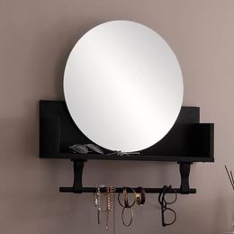 Pharao24.de Badezimmerregal Wandboard in Schwarz matt 60 cm breit