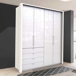 Pharao24.de Faltt&uuml;ren Kleiderschrank in Wei&szlig; Glas beschichtet Made in Germany