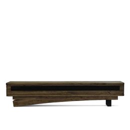Pharao24.de Ausgefallenes TV Board in Wengefarben Asteiche Massivholz Wenge 160x42x45 cm Pharao24