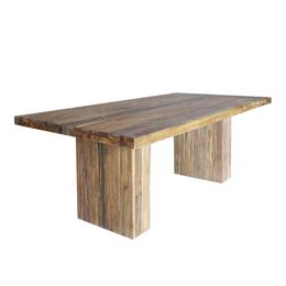 Pharao24.de Rustikaler Tisch aus Teak Recyclingholz Wangengestell