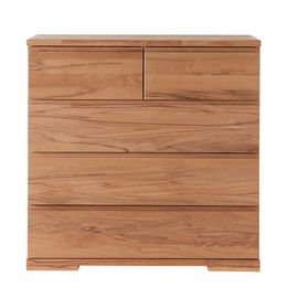 Pharao24.de Schlafzimmerkommode mit f&uuml;nf Schubladen Kernbuche Massivholz 90x90x40 cm Pharao24