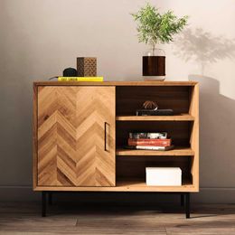 Pharao24.de Holzkommode Wildeiche massiv im Skandi Design 97 cm breit