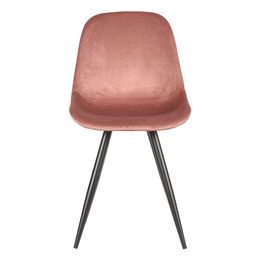 Pharao24.de Polsterstuhl Rosa im Skandi Design Samt Bezug (2er Set)