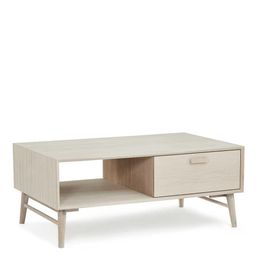 Pharao24.de Sofatisch Couchtisch mit Holzgriffen und Vierfu&szlig;gestell