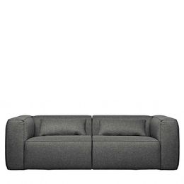 Pharao24.de Graues Sofa mit Bezug aus Stoff R&uuml;cken echt bezogen