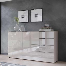 Pharao24.de Sideboard Kommode mit vier Schubladen und Metallgriffen