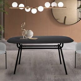 Pharao24.de Esszimmer Tisch modern mit Steinplatte ovale Form