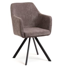 Pharao24.de Esszimmerstuhl Stuhl Esszimmer aus Flockstoff und Metall
