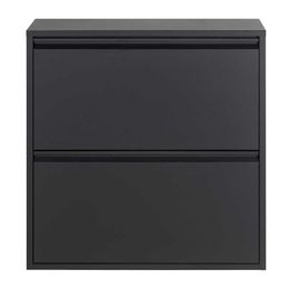 Pharao24.de Moderner Schuhklappenschrank aus Stahl Schwarz
