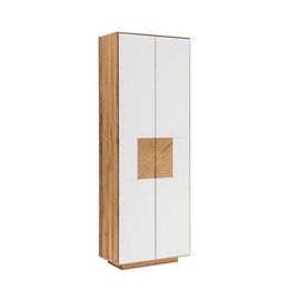 Pharao24.de Flurschrank in Wei&szlig; Wildeiche Massivholz