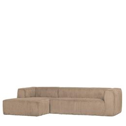 Pharao24.de Wohnzimmer Sofa L Form in Beige Breitcord Bezug