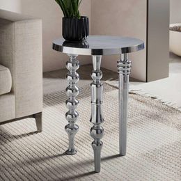 Pharao24.de Beistelltisch Designertisch in Alufarben in runder Form