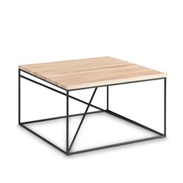 Pharao24.de Echtholz Couchtisch aus Eiche Massivholz und Metall 70 cm breit