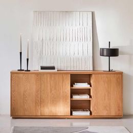 Pharao24.de Gro&szlig;e Esszimmerkommode in Eichefarben 180 cm breit - 75 cm hoch