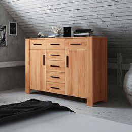 Pharao24.de Wohnzimmer Sideboard aus Kernbuche Massivholz modern