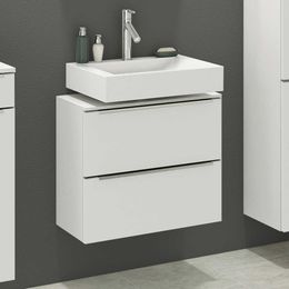 Pharao24.de Badezimmer Schrank in Wei&szlig; Klappe und Schublade