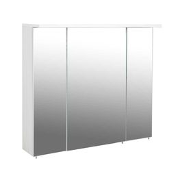 Pharao24.de Wei&szlig;er Badezimmer Spiegelschrank mit LED Beleuchtung 73 cm hoch