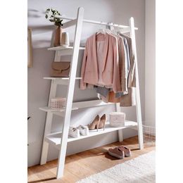 Pharao24.de Wei&szlig;e Holzgarderobe im Landhausstil Ablage f&uuml;r Schuhe