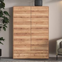 Pharao24.de Highboard Wohnzimmerschrank aus Massivholz 2 t&uuml;rig