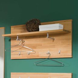 Pharao24.de Wandgarderobe aus Kernbuche Massivholz mit Ablage