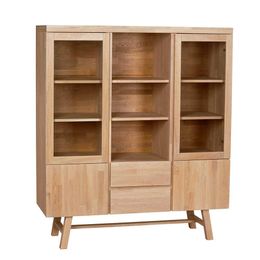 Pharao24.de Esszimmer Highboard aus Eiche Massivholz 130 cm breit