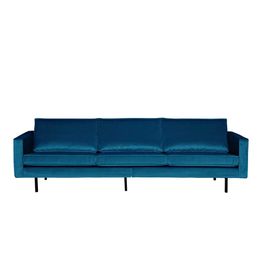 Pharao24.de Sofa in Blau Samt Retro Style