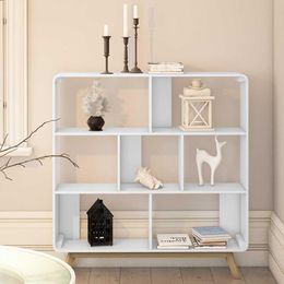 Pharao24.de B&uuml;cher Regal in Wei&szlig; Skandi Design
