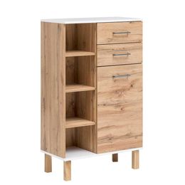 Pharao24.de Badezimmer Kommode im modernen Landhausstil zwei Schubladen