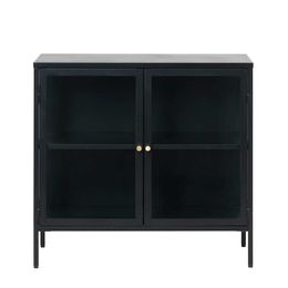 Pharao24.de Wohnzimmer Vitrine in Schwarz 90 cm breit