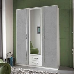 Pharao24.de Jugendkleiderschrank 135 cm breit in modernem Design zwei Schubladen
