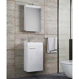Pharao24.de Wei&szlig;e Badm&ouml;bel G&auml;ste WC 22 cm tief 41 cm breit (zweiteilig)
