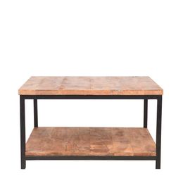 Pharao24.de Wohnzimmertisch aus Mangobaum Massivholz und Metall Loft Design
