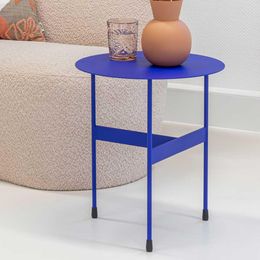 Pharao24.de Beistelltisch Couchtisch mit runder Tischplatte in Blau