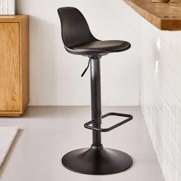 Pharao24.de Barhocker Set schwarz durch Gasdruck h&ouml;henverstellbar 60 cm Sitzh&ouml;he (2er Set)