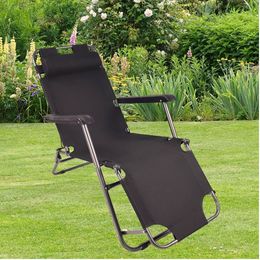 Pharao24.de Garten Liegestuhl in modernem Design mit Armlehnen