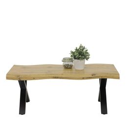 Pharao24.de Moderner Sofatisch mit Baumkante Optik Industry und Loft Stil