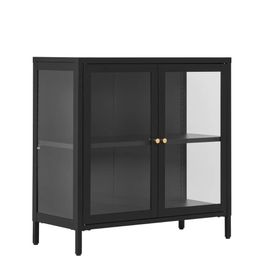 Pharao24.de Wohnzimmerschrank Vitrine Stauraum 2 t&uuml;rig aus Stahl