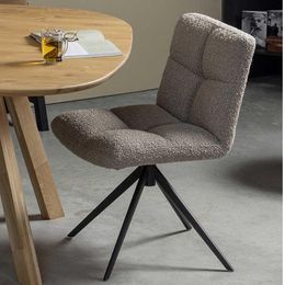 Pharao24.de Esstischstuhl drehbar aus Boucle Stoff und Metall 46 cm Sitzh&ouml;he