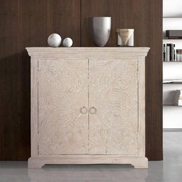 Pharao24.de Kommode Holzkommode mit Ornament Muster und Dreht&uuml;ren