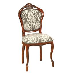 Pharao24.de Esszimmerpolsterstuhl im Barockstil Nussbaumfarben Taupe Creme
