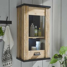 Pharao24.de Landhaus Oberschrank K&uuml;che mit Glast&uuml;r 50 cm breit - 90 cm hoch