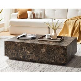 Pharao24.de Couchtisch Salontisch in Marmor Optik 120 cm breit