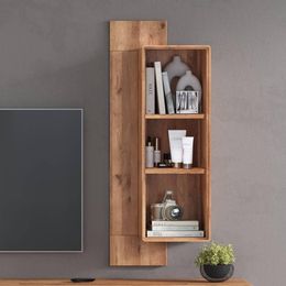Pharao24.de H&auml;ngeregal Echtholz Regal mit R&uuml;ckwand 32 cm tief