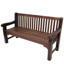 Pharao24.de Gartenbank aus Eukalyptus massiv Armlehnen aus Eukalyptusholz in Braun 162x90x69 cm Pharao24